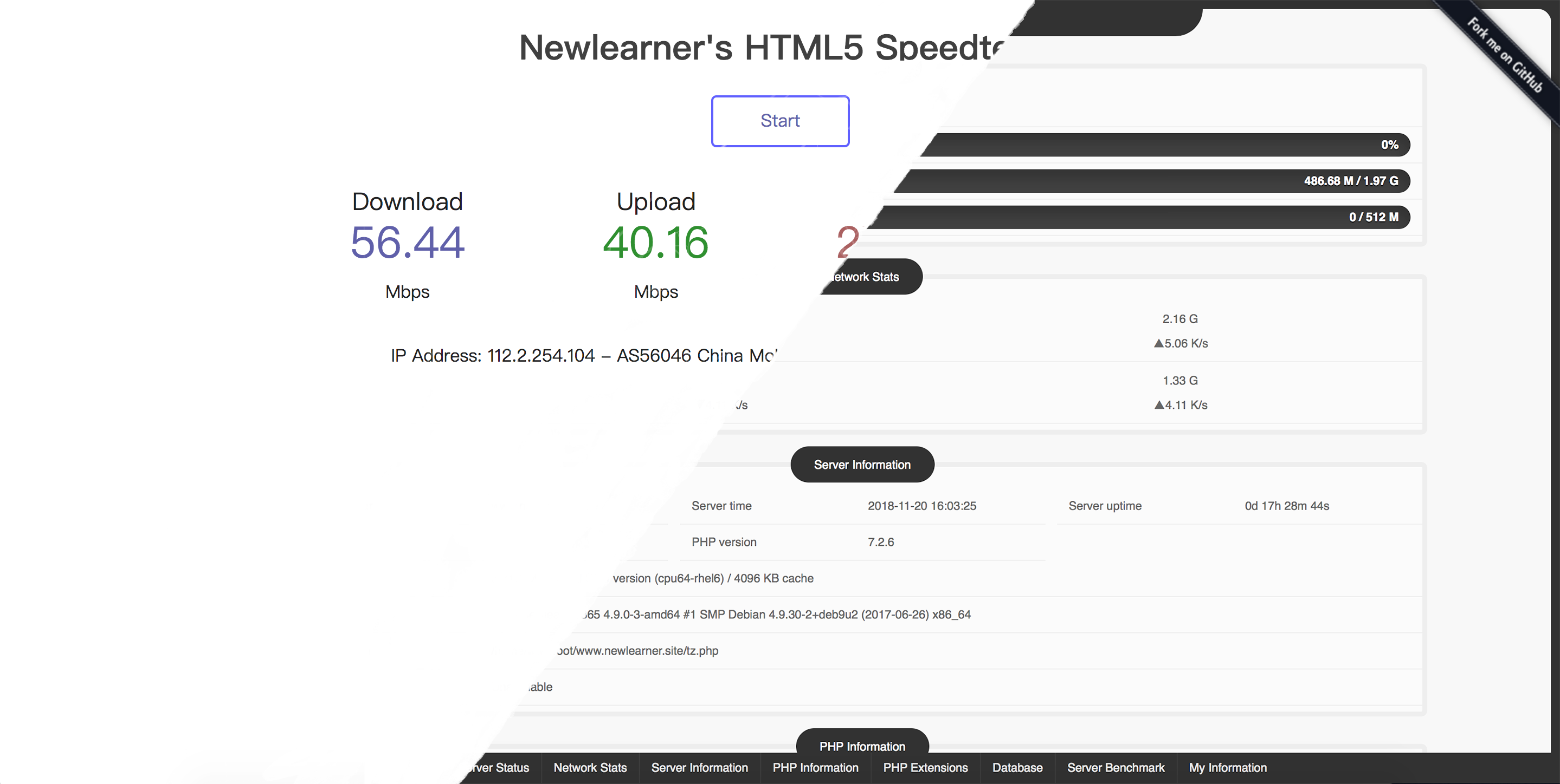 PHP探针&Speedtest HTML5 部署 - Newlearnerの小站